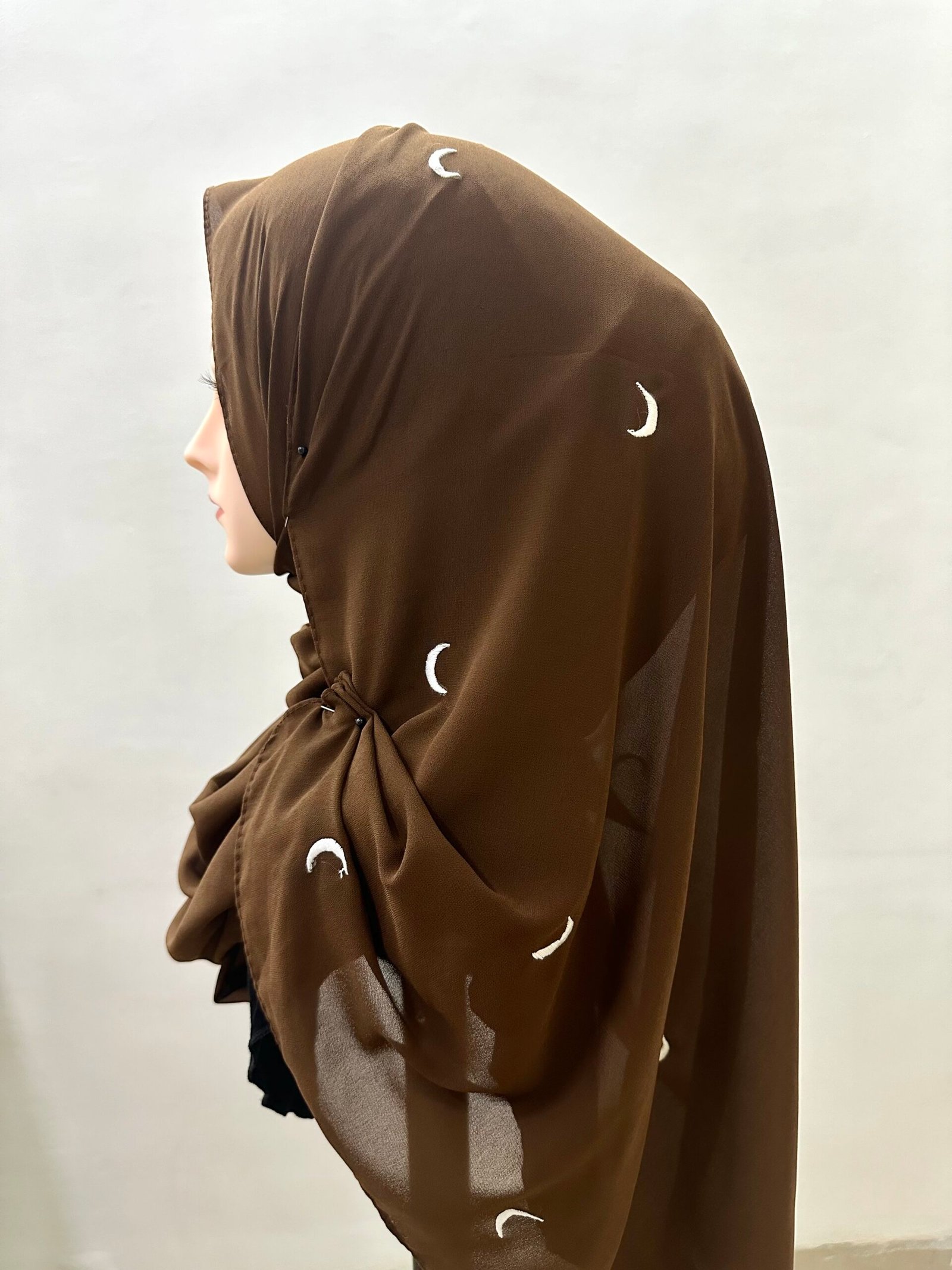 Lunar Embroidered Chiffon Hijab - veilbaes.com